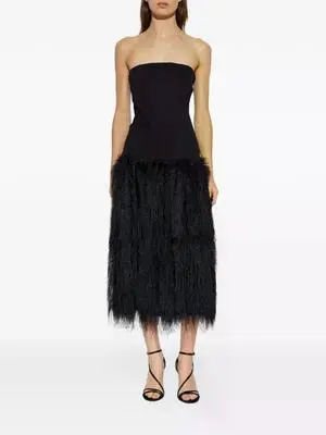Munthe Candal Fringe-trimmed Midi Dress