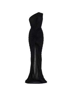 Rick Owens Avra One-shoulder Ruched Maxi Dress