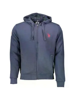 U.s. Polo Assn. Logo-embroidered Zip-up Hoodie - Blue
