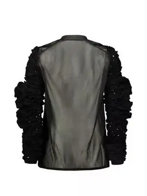 Comme Des Garçons Sheer Ruffled-sleeve Blouse