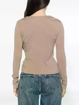 Marella Draped Cut-out Top - Neutrals