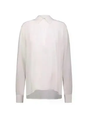 DRHOPE Concealed-placket High-low Shirt - Neutrals