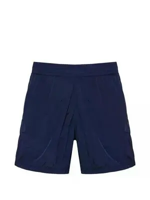 120% Lino Elasticated Drawstring Shorts - Blue