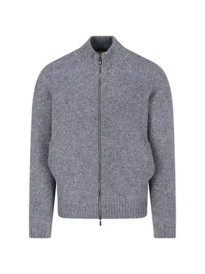 DRUMOHR Zip Cardigan In Wool - Gray