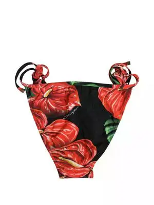 Dolce & Gabbana Floral-print Side-tie Bikini Bottoms