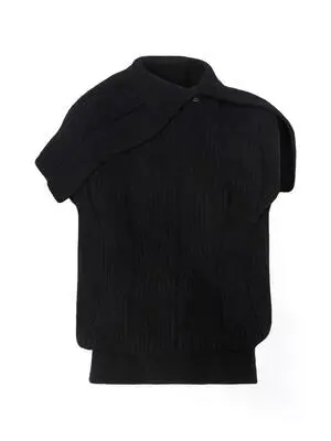 Sportmax Ribbed Asymmetric Sweater - Black