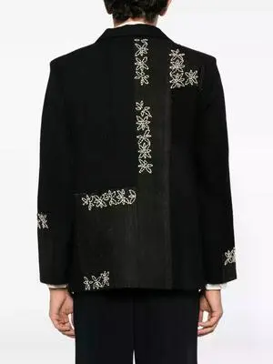 KARTIK RESEARCH Floral-embroidered Patchwork Blazer