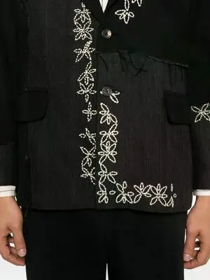 KARTIK RESEARCH Floral-embroidered Patchwork Blazer