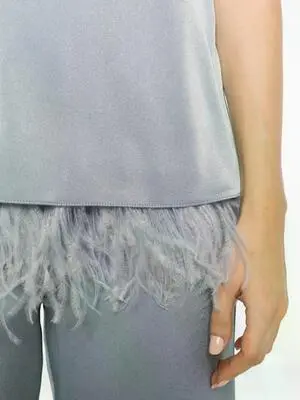 Marella Feather-trim V-neck Top