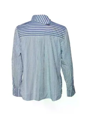 GANNI Striped Asymmetric Top - Blue