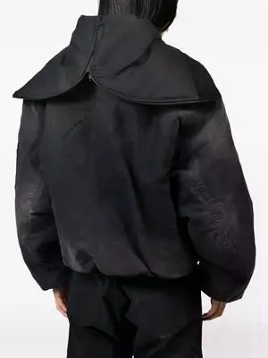 GREG ROSS Faded-effect Zip-hood Bomber Jacket
