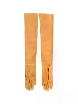 Dolce & Gabbana Suede Elbow-length Gloves - Neutrals