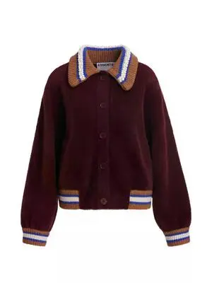 Essentiel Antwerp Kamore Striped-trim Faux-fur Jacket - Red