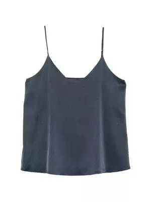 Marella Satin-finish V-neck Top - Blue