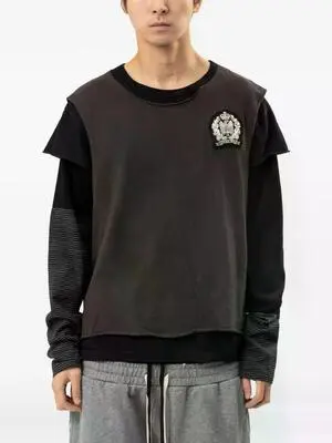 PROTOCOL INDEX Logo-patch Layered Long-sleeved T-shirt - Black
