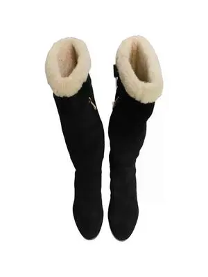 Dolce & Gabbana Shearling-trim Suede Boots
