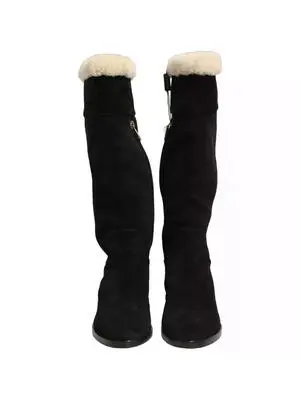 Dolce & Gabbana Shearling-trim Suede Boots