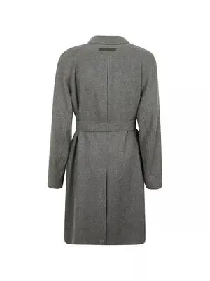 Zegna Herringbone Belted Coat