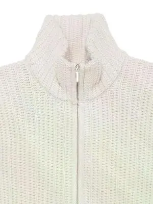 BARBA NAPOLI Ribbed-knit Zip-up Cardigan