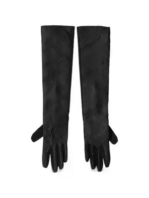 Dolce & Gabbana Logo-print Zip-detail Gloves - Black