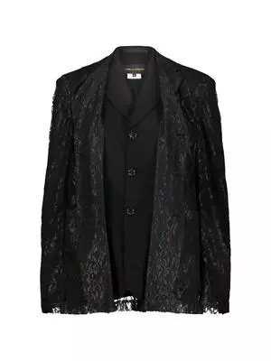 Comme Des Garçons Lace-overlay Layered Blazer