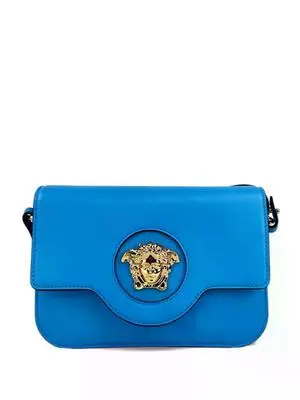 Versace La Medusa Leather Shoulder Bag - Blue