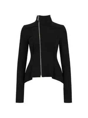 Rick Owens Naska Asymmetric Peplum-hem Jacket - Black