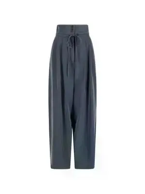 ALYSI Pleated Tie-fastening Trousers - Grey