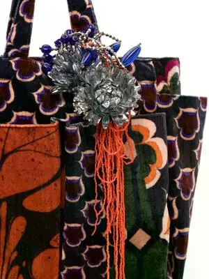 Biyan Floral-print Velvet Tote Bag