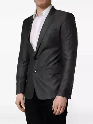 Dolce & Gabbana Dark Gray Wool Slim Fit Coat Jacket