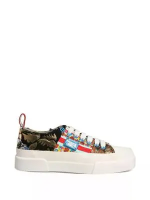 Dolce & Gabbana Multicolor Patchwork Low-top Sneakers - Black