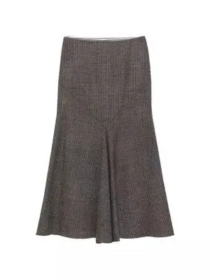 Etro Check-pattern Panelled Midi Skirt - Grey