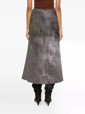 Etro Check-pattern Panelled Midi Skirt
