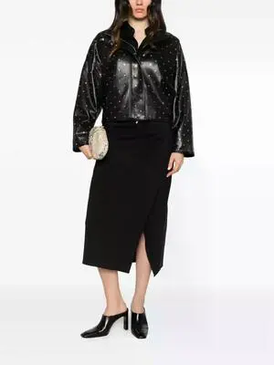 Marella Stud-embellished Biker Jacket - Black
