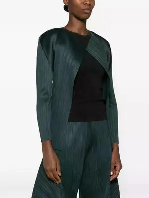 Issey Miyake Pleated Crossover-front Top