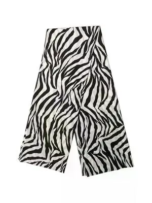 Dolce & Gabbana Zebra-print Lace-trimmed Scarf - Black
