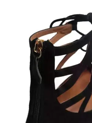 AQUAZZURA Lace-up Suede Flat Pumps