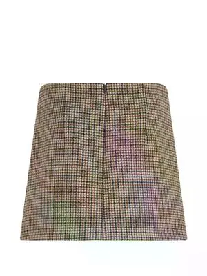 P.a.r.o.s.h Check-pattern Wool Mini Skirt - Neutrals