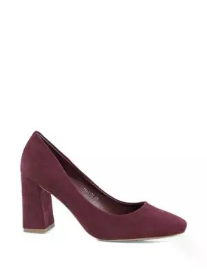 19V69 ITALIA Suede-effect Block-heel Pumps - Red
