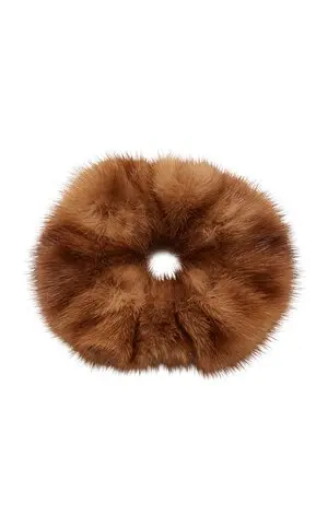 THE ROW Gaby Mink Scrunchie - Tan