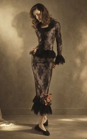 SALMA OSMAN Exclusive Lace Ruffle Gown