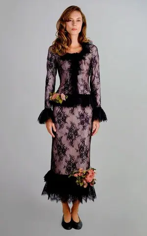 SALMA OSMAN Exclusive Lace Ruffle Gown