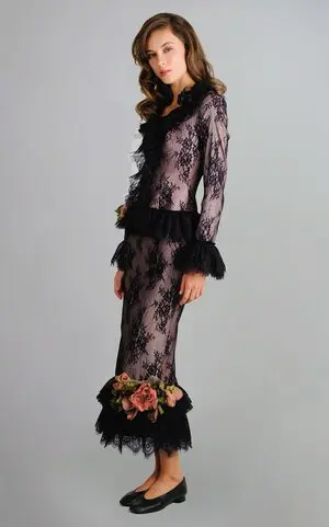 SALMA OSMAN Exclusive Lace Ruffle Gown