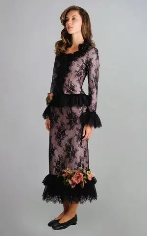 SALMA OSMAN Exclusive Lace Ruffle Gown