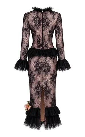 SALMA OSMAN Exclusive Lace Ruffle Gown