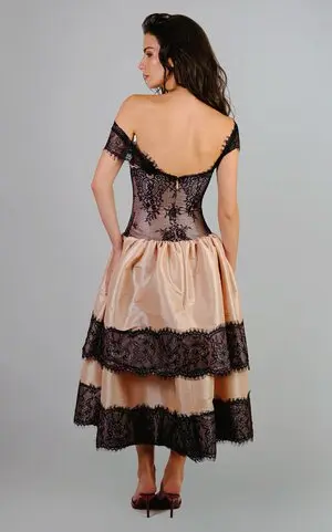 SALMA OSMAN Exclusive Lace Bustier Tiered Gown