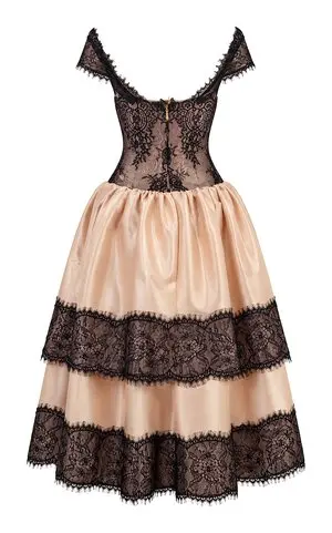 SALMA OSMAN Exclusive Lace Bustier Tiered Gown