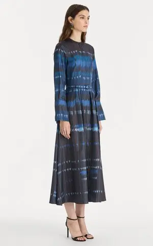 Oscar De La Renta Abstract Houndstooth Silk-twill Midi Dress