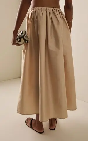 Chan Luu Techno Taffeta Million Pleats Maxi Skirt