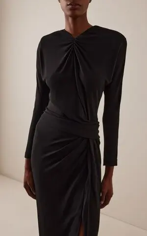 THE ROW Artia Draped Jersey Midi Dress